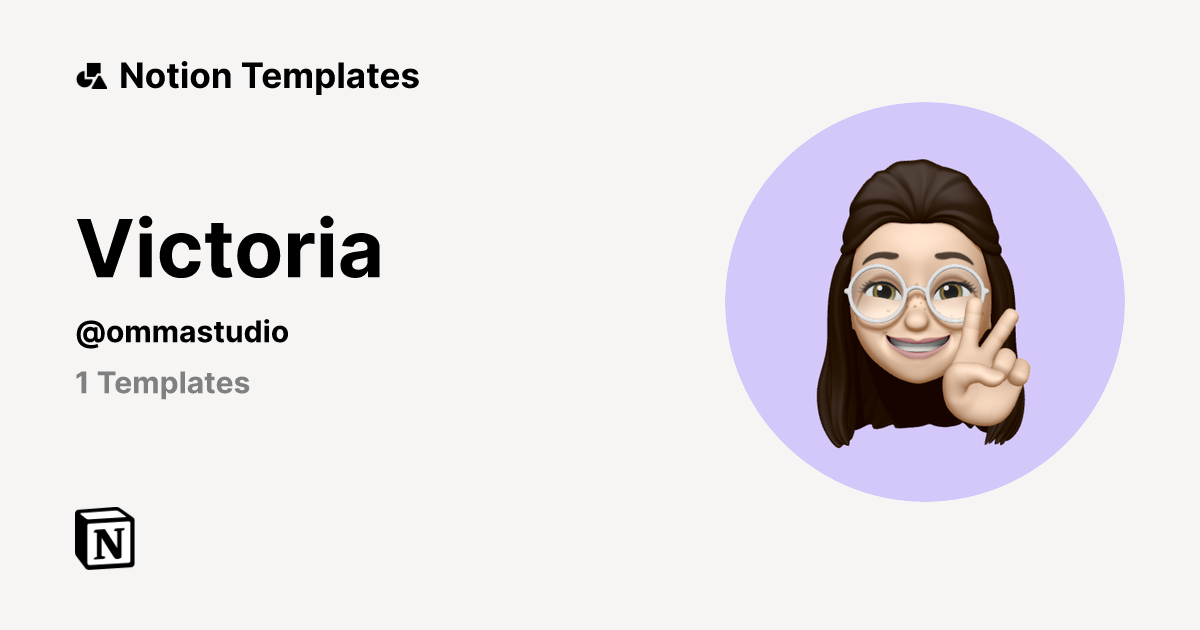 Victoria | Template Creator | Notion Marketplace