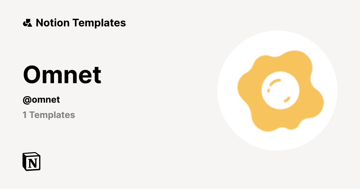 Omnet | Template Creator | Notion Marketplace