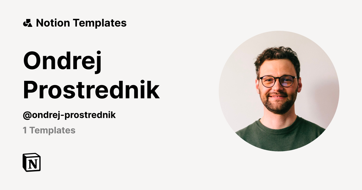 Ondrej Prostrednik | Template Creator | Notion Marketplace