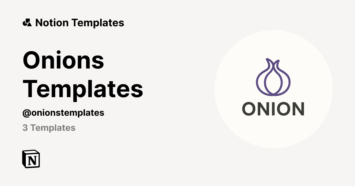 Onions Templates | Template Creator | Notion Marketplace