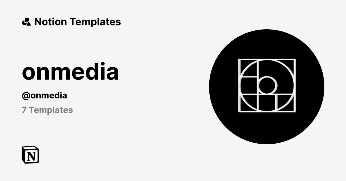 onmedia | Template Creator | Notion Marketplace