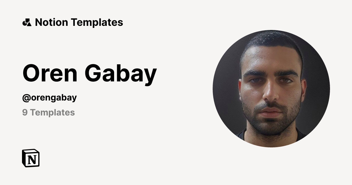 Oren Gabay | Template Creator | Notion Marketplace