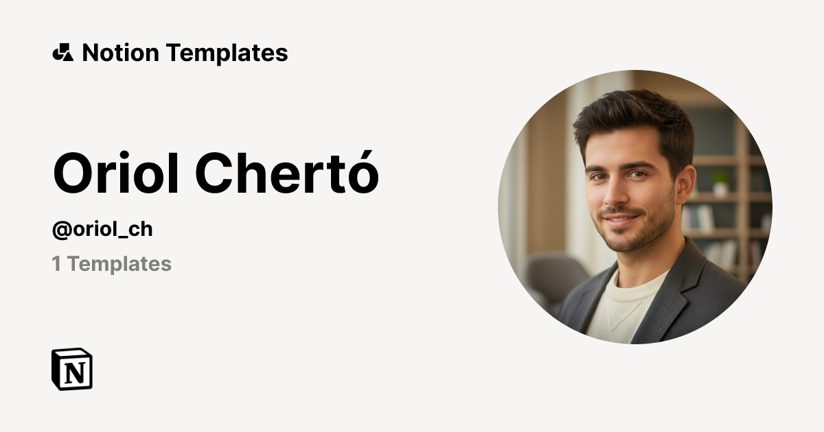 Oriol Chertó | Template Creator | Notion Marketplace