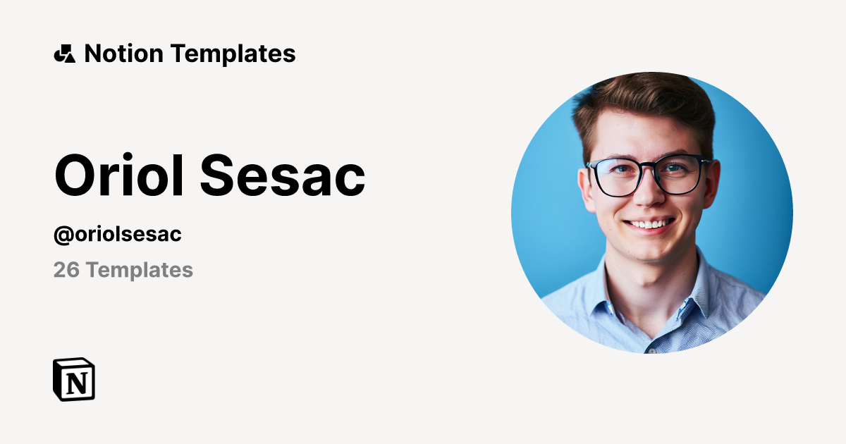 Oriol Sesac | Template Creator | Notion Marketplace