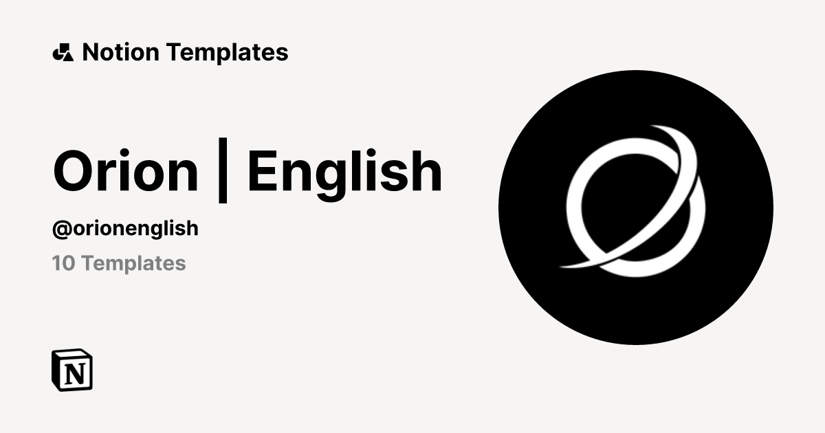 Orion | English | Template Creator | Notion Marketplace