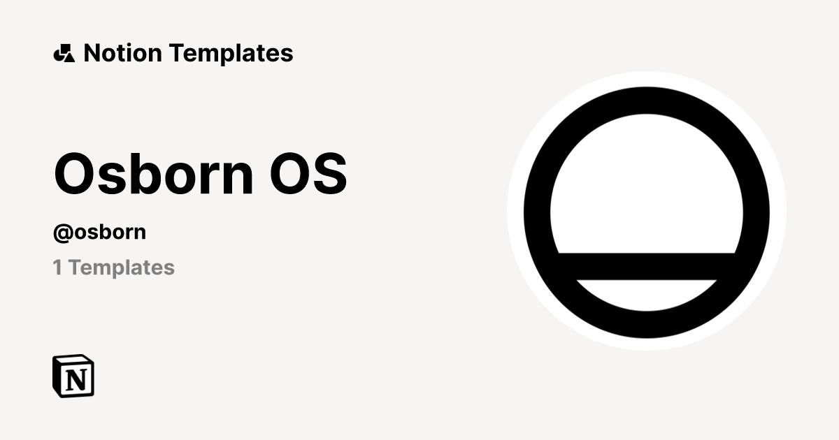 Osborn OS | Template Creator | Notion Marketplace