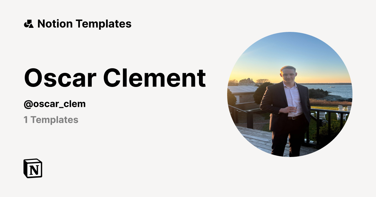 Oscar Clement | Template Creator | Notion Marketplace