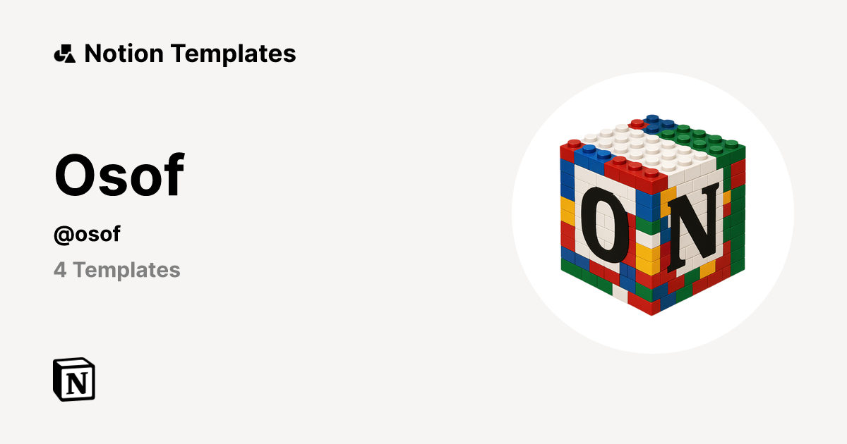 Osof | Template Creator | Notion Marketplace