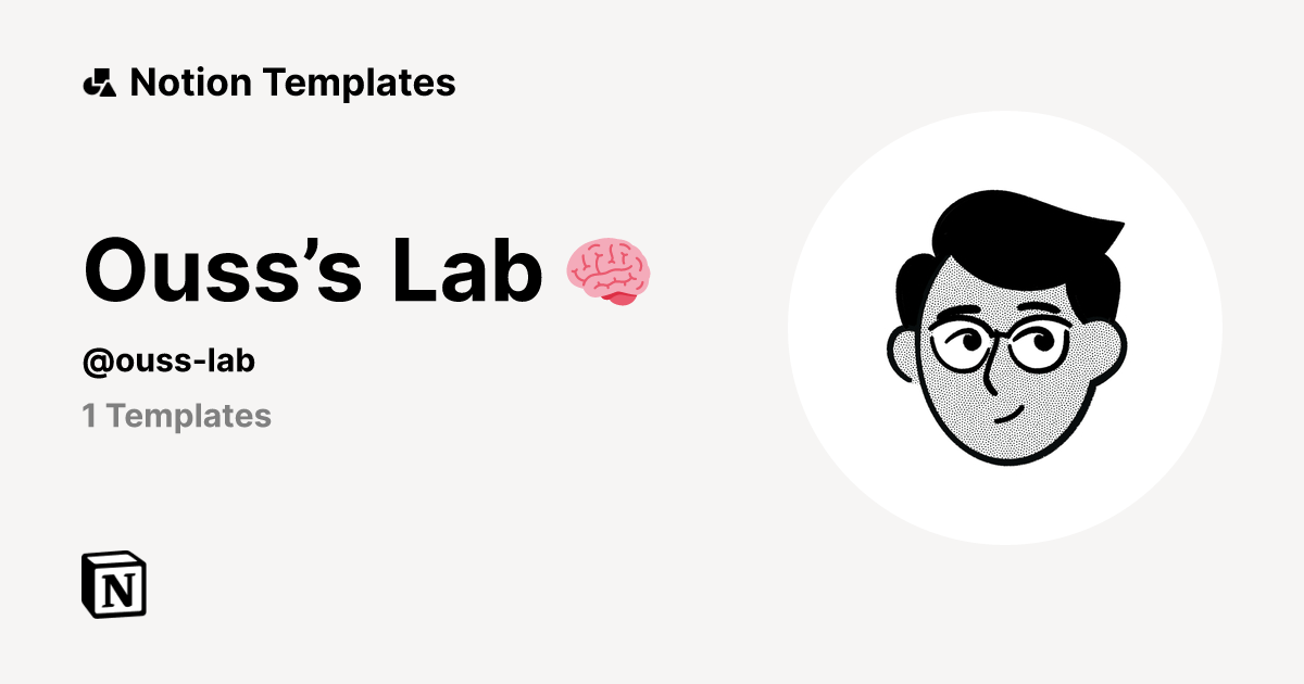 Ouss’s Lab 🧠 | Template Creator | Notion Marketplace