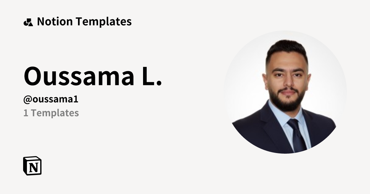 Oussama L. | Template Creator | Notion Marketplace