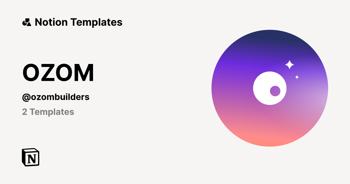 OZOM | Template Creator | Notion Marketplace