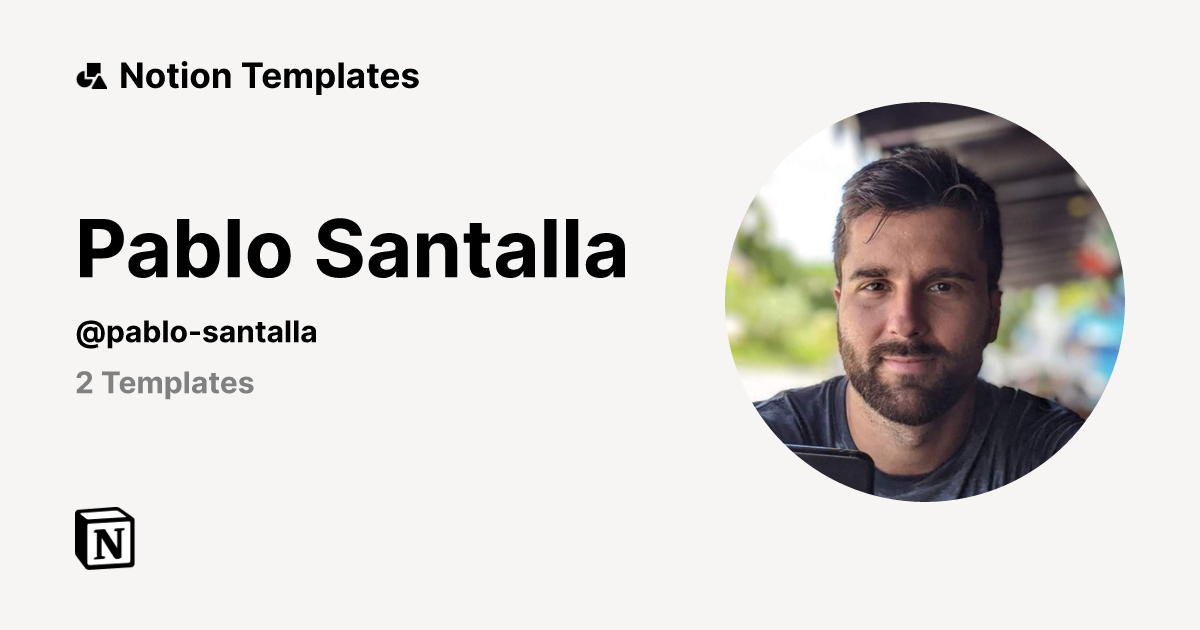 Pablo Santalla | Template Creator | Notion Marketplace