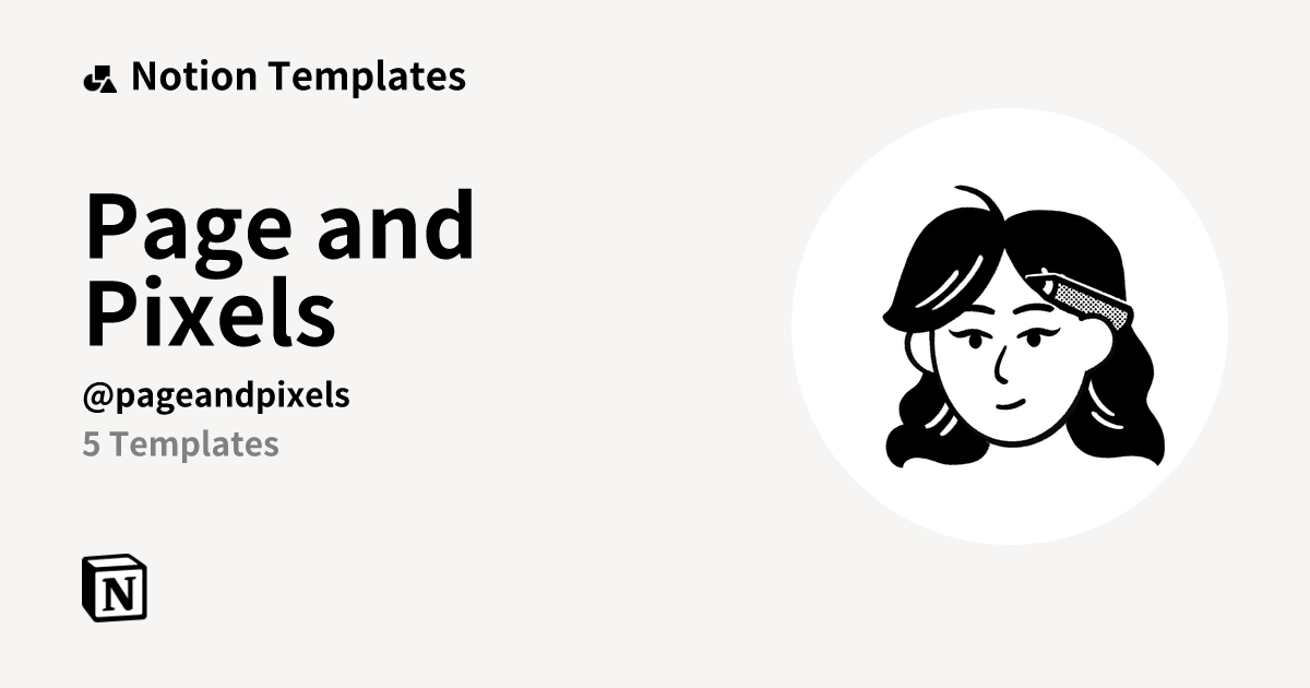 Page and Pixels | Template Creator | Notion Marketplace