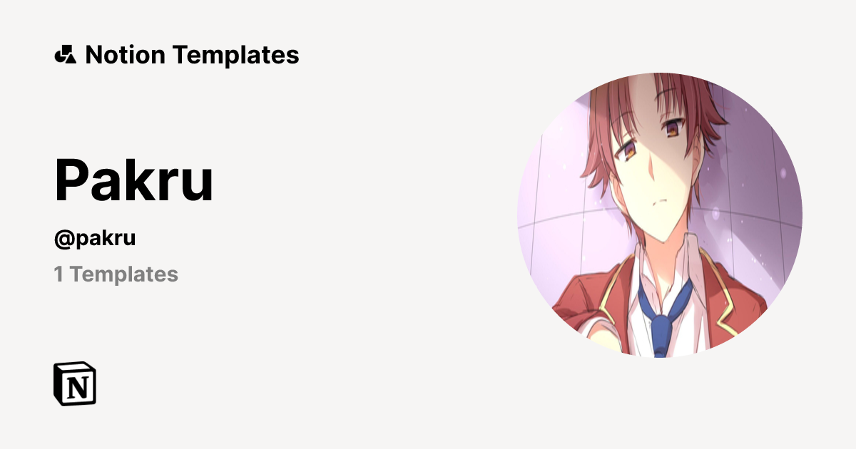 Pakru | Template Creator | Notion Marketplace