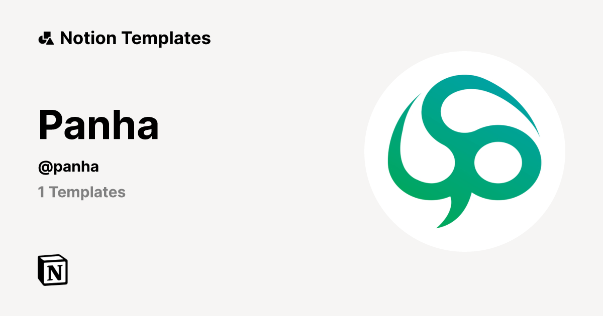 Panha | Template Creator | Notion Marketplace