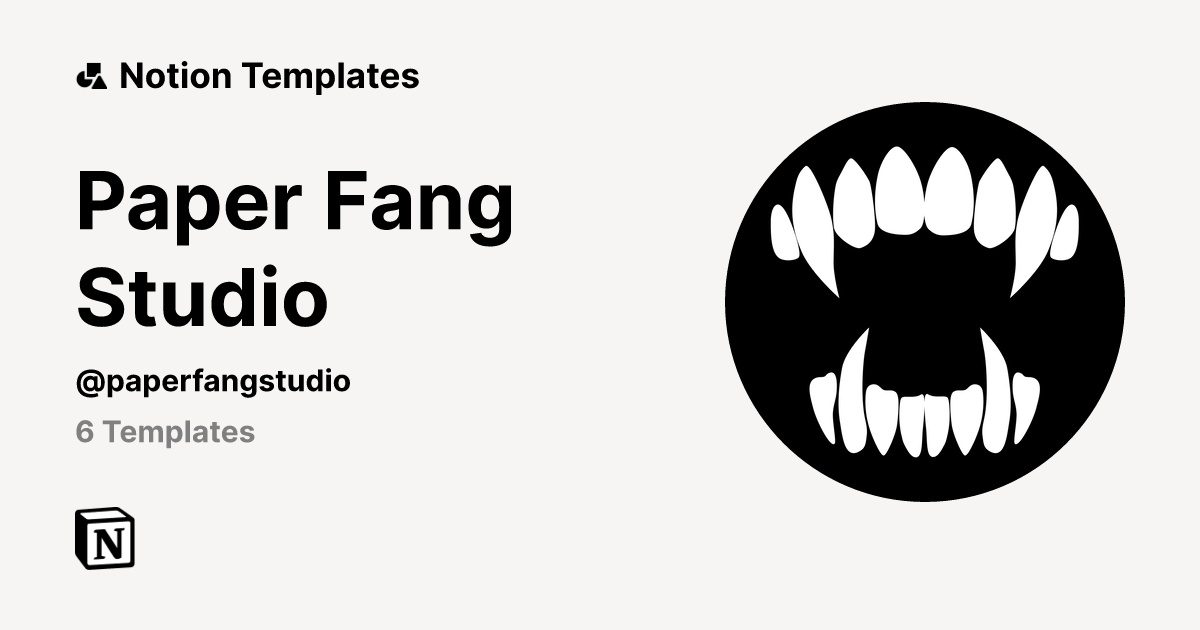 Paper Fang Studio | Template Creator | Notion Marketplace