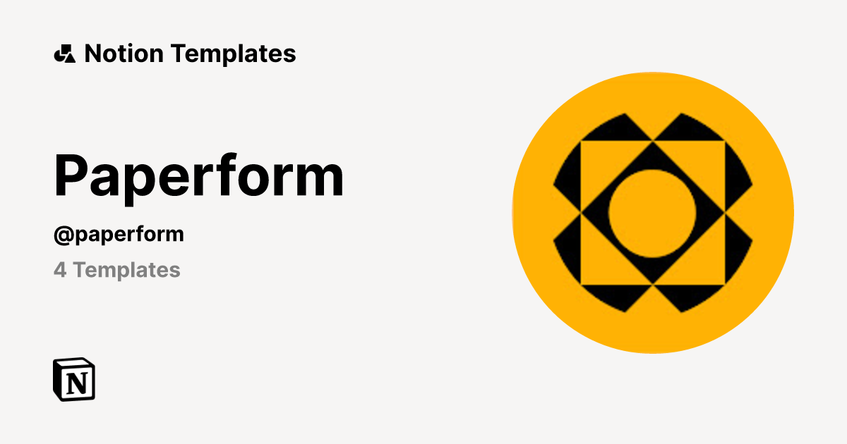 Paperform | Template Creator | Notion Marketplace