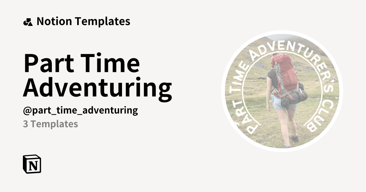 Part Time Adventuring | Template Creator | Notion Marketplace