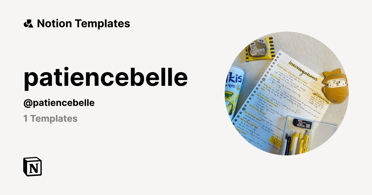 patiencebelle | Template Creator | Notion Marketplace