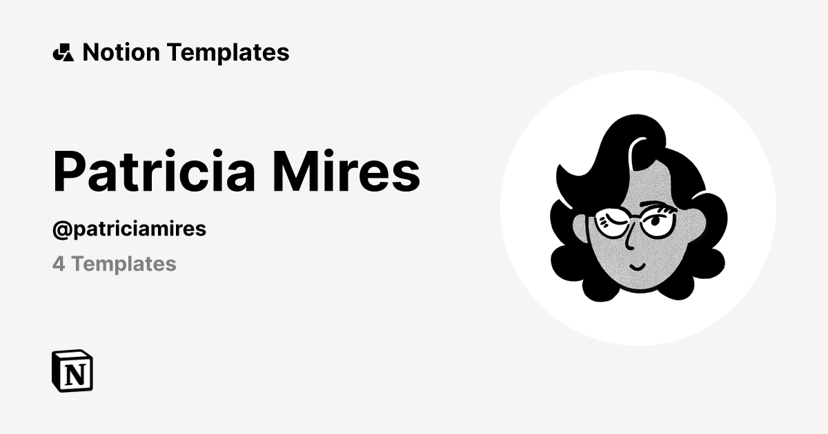 Patricia Mires | Template Creator | Notion Marketplace