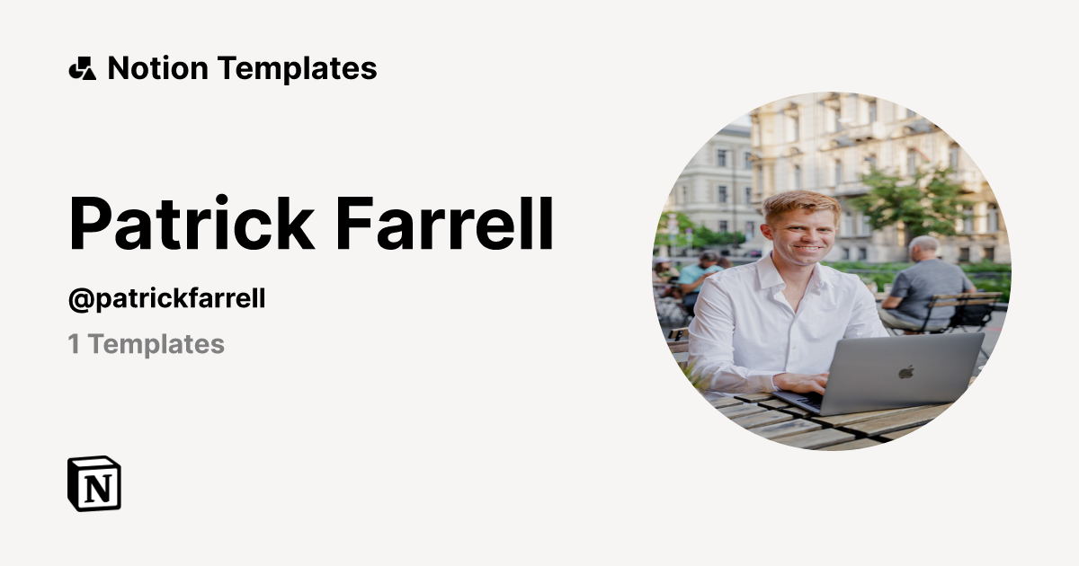 Patrick Farrell | Template Creator | Notion Marketplace
