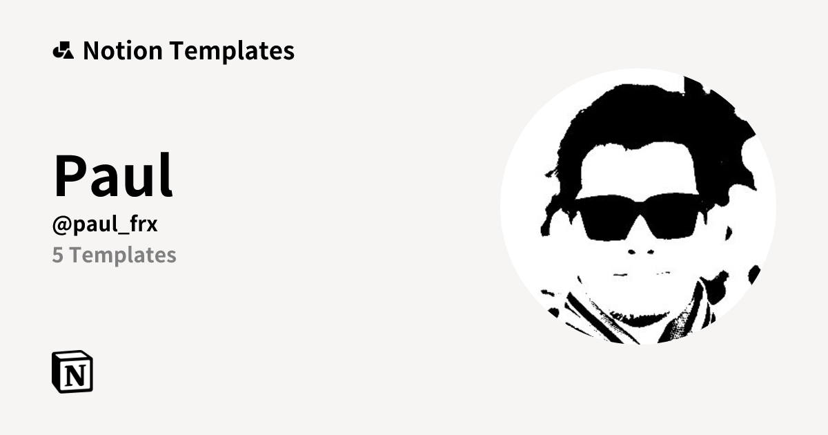 Paul | Template Creator | Notion Marketplace