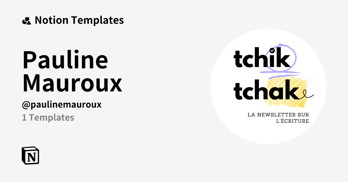 Pauline Mauroux | Template Creator | Notion Marketplace