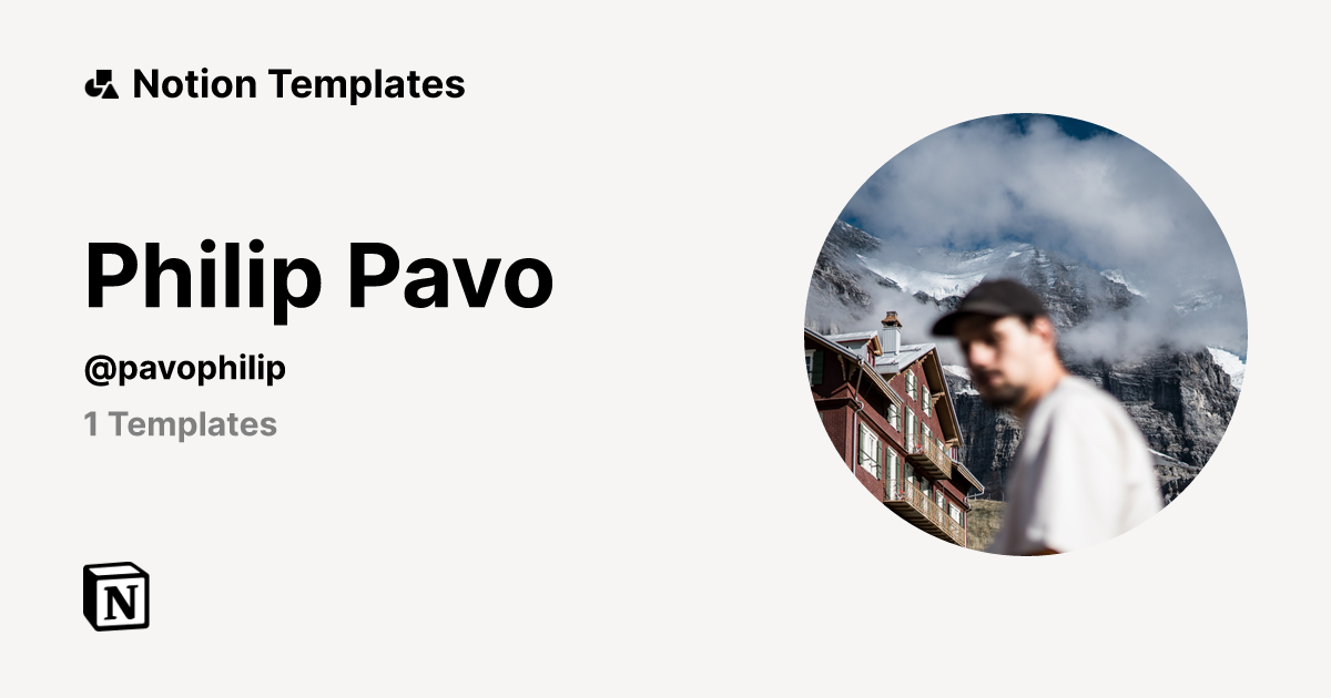 Philip Pavo | Template Creator | Notion Marketplace