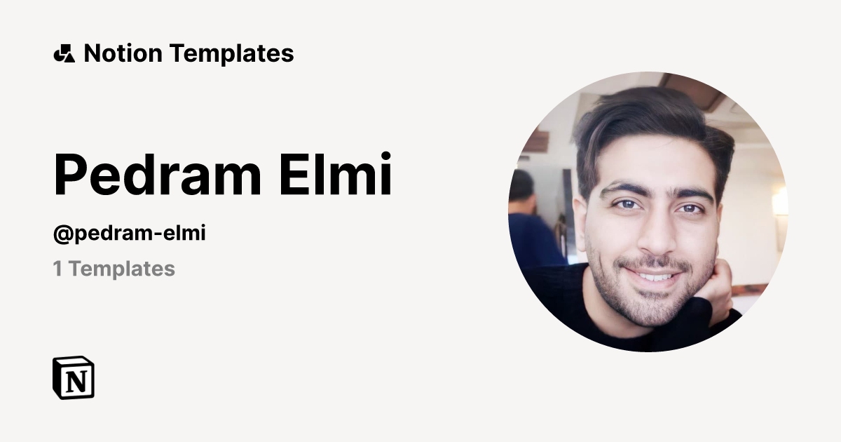 Pedram Elmi | Template Creator | Notion Marketplace
