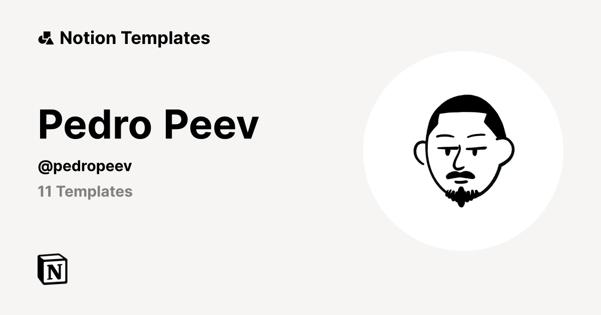Pedro Peev | Template Creator | Notion Marketplace