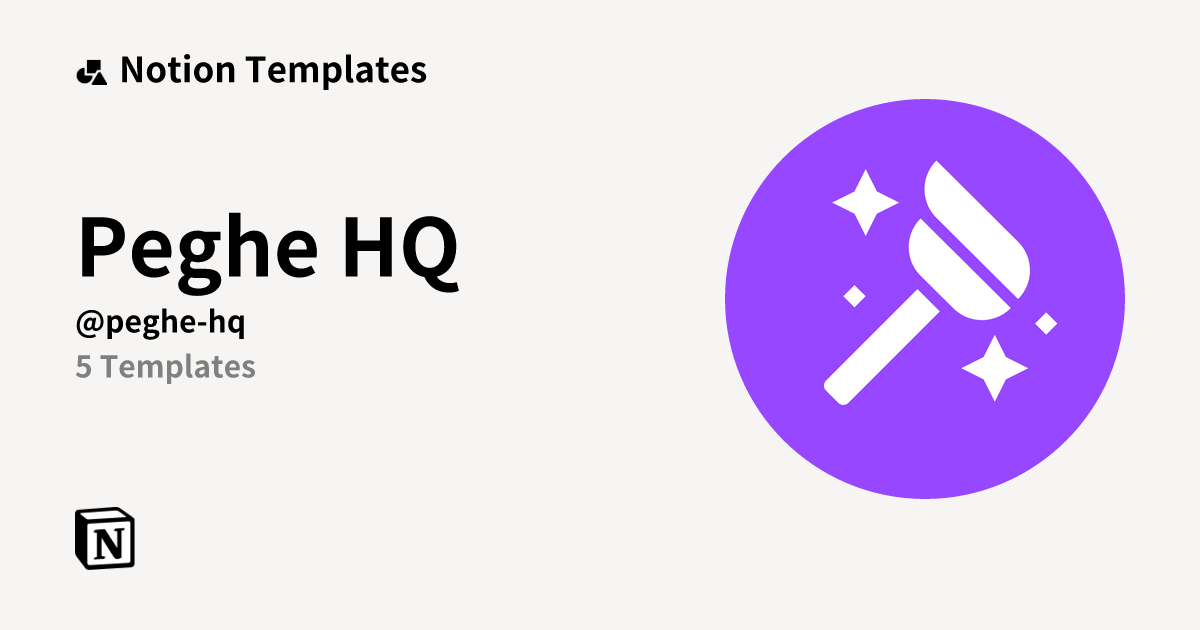 Peghe HQ | Template Creator | Notion Marketplace
