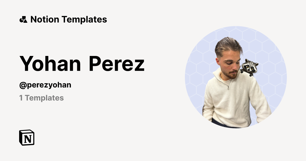 Yohan Perez | Template Creator | Notion Marketplace