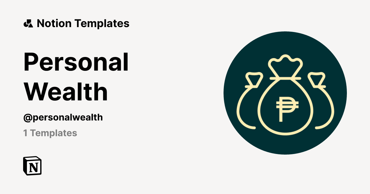 Personal Wealth | Template Creator | Notion Marketplace
