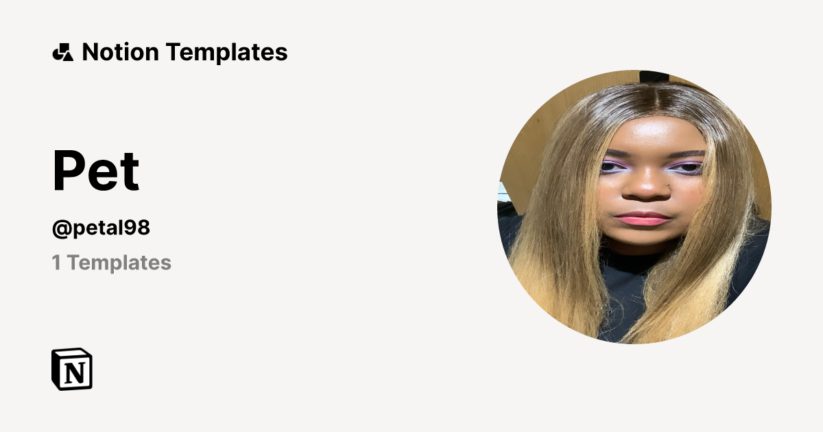 Pet | Template Creator | Notion Marketplace