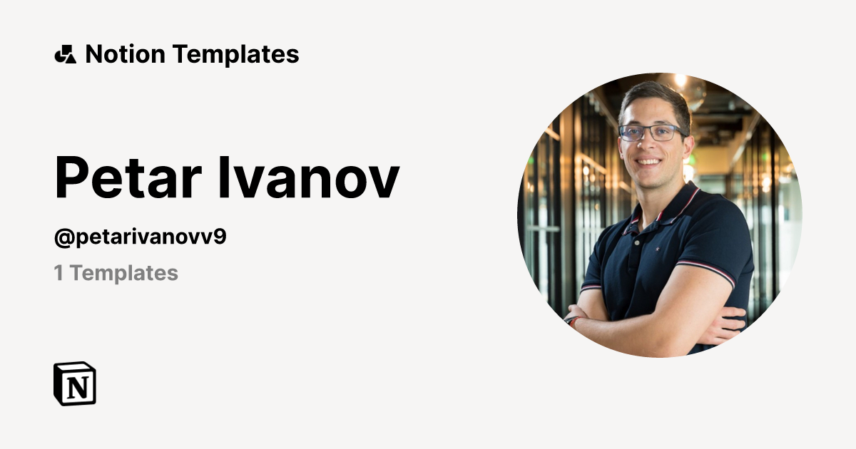 Petar Ivanov | Template Creator | Notion Marketplace