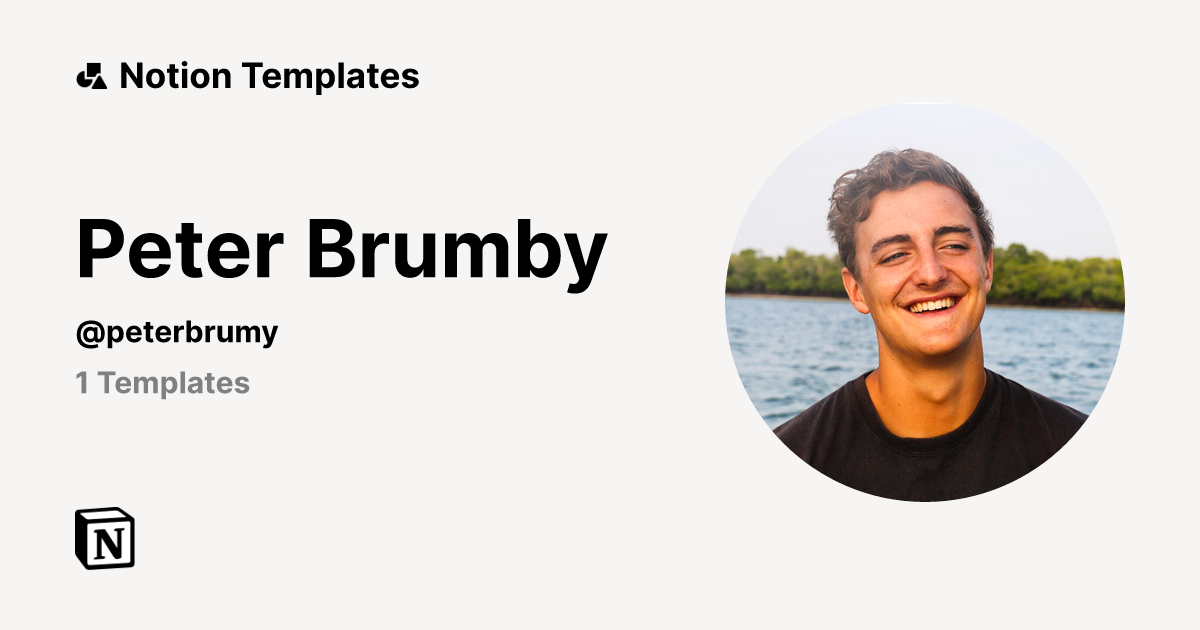 Peter Brumby | Template Creator | Notion Marketplace
