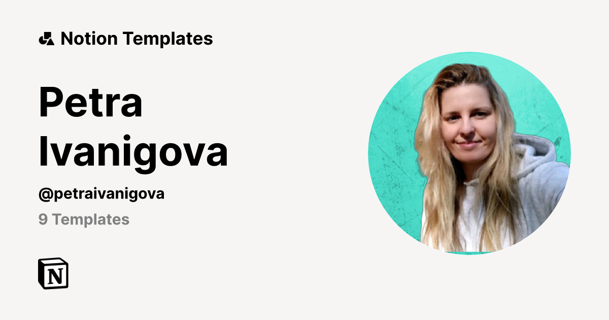 Petra Ivanigova | Template Creator | Notion Marketplace