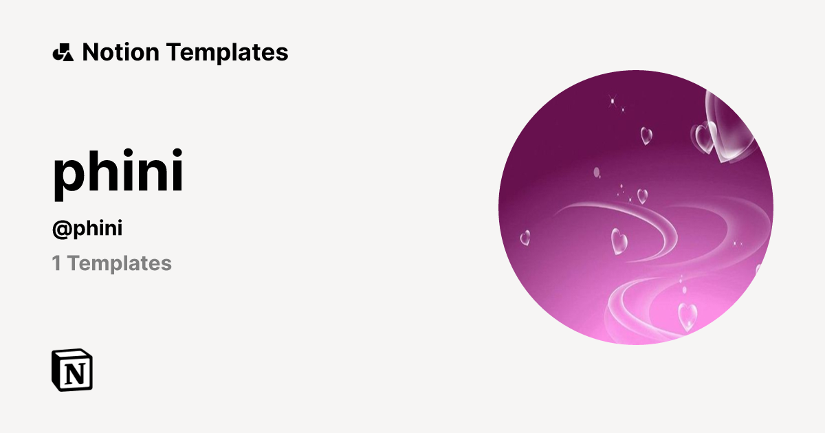 phini | Template Creator | Notion Marketplace