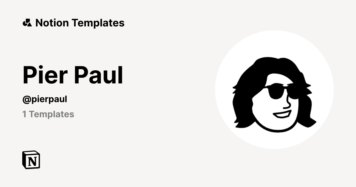 Pier Paul | Template Creator | Notion Marketplace