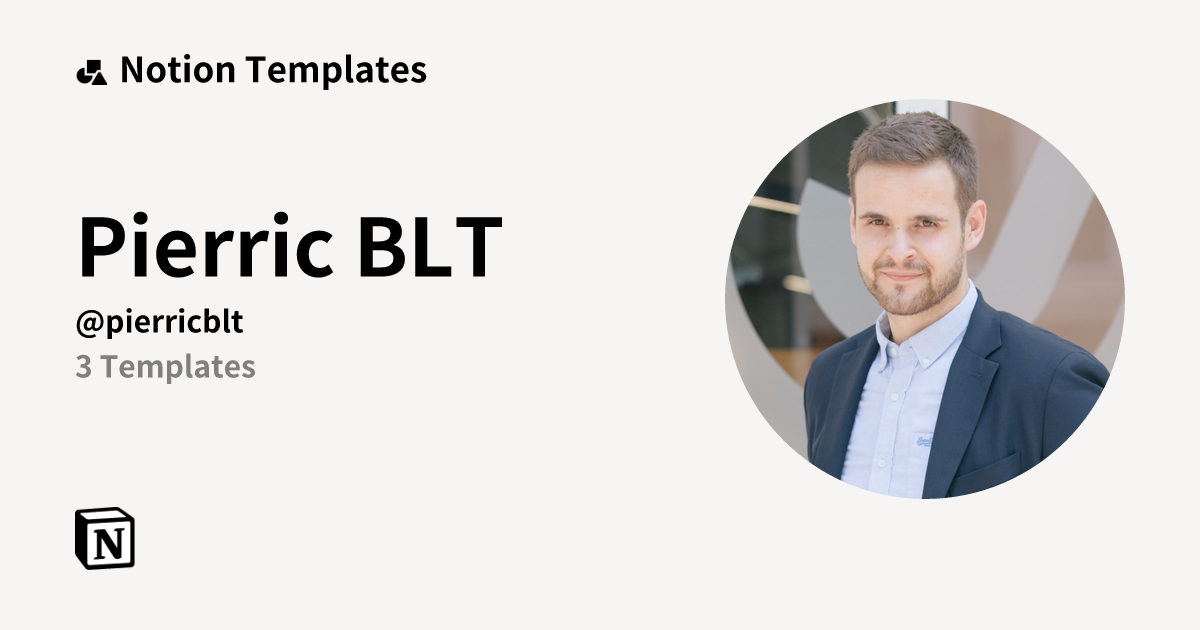 Pierric BLT | Template Creator | Notion Marketplace