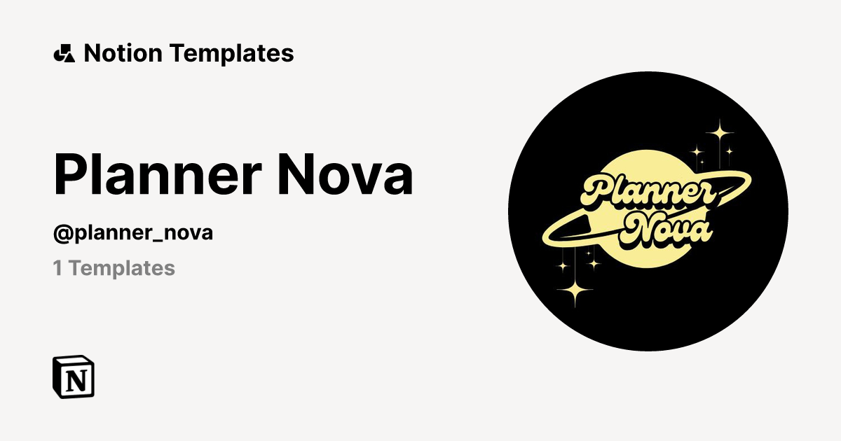 Planner Nova | Template Creator | Notion Marketplace