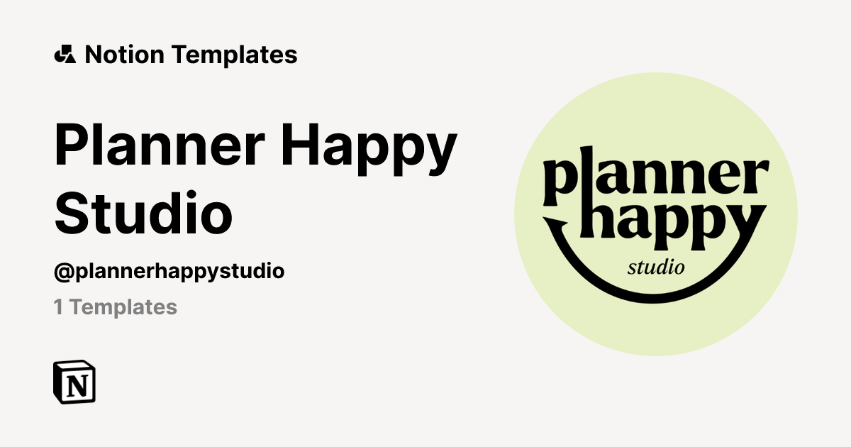 Planner Happy Studio | Template Creator | Notion Marketplace
