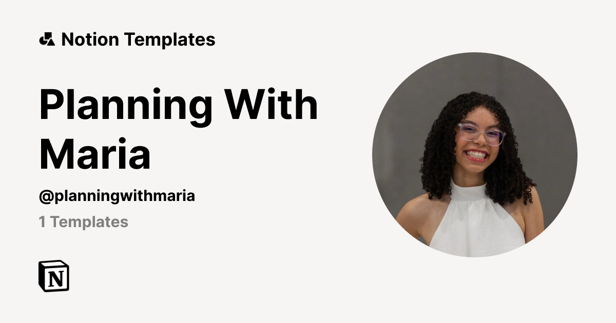 Planning With Maria | Template Creator | Notion Marketplace