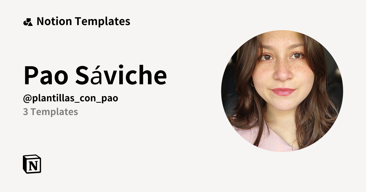 Pao Sáviche | Template Creator | Notion Marketplace