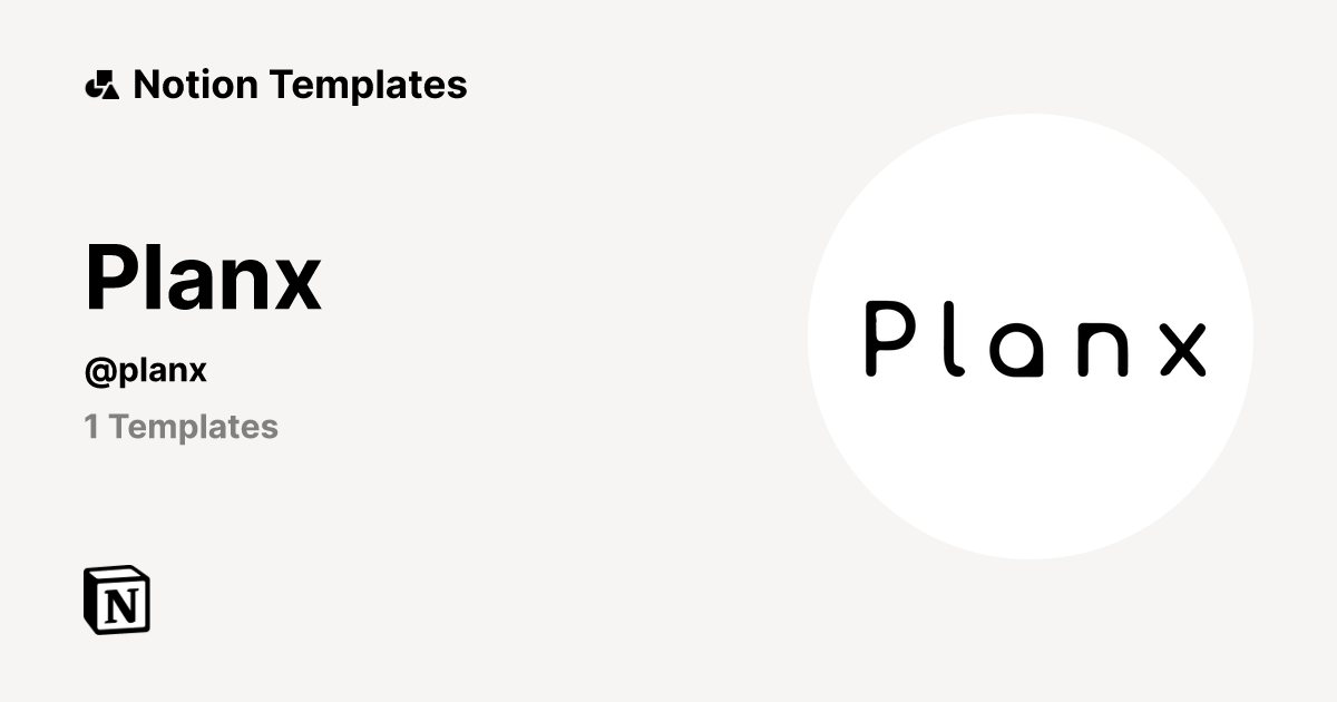 Planx | Template Creator | Notion Marketplace