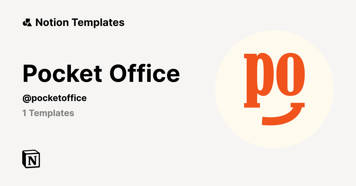 Pocket Office | Template Creator | Notion Marketplace