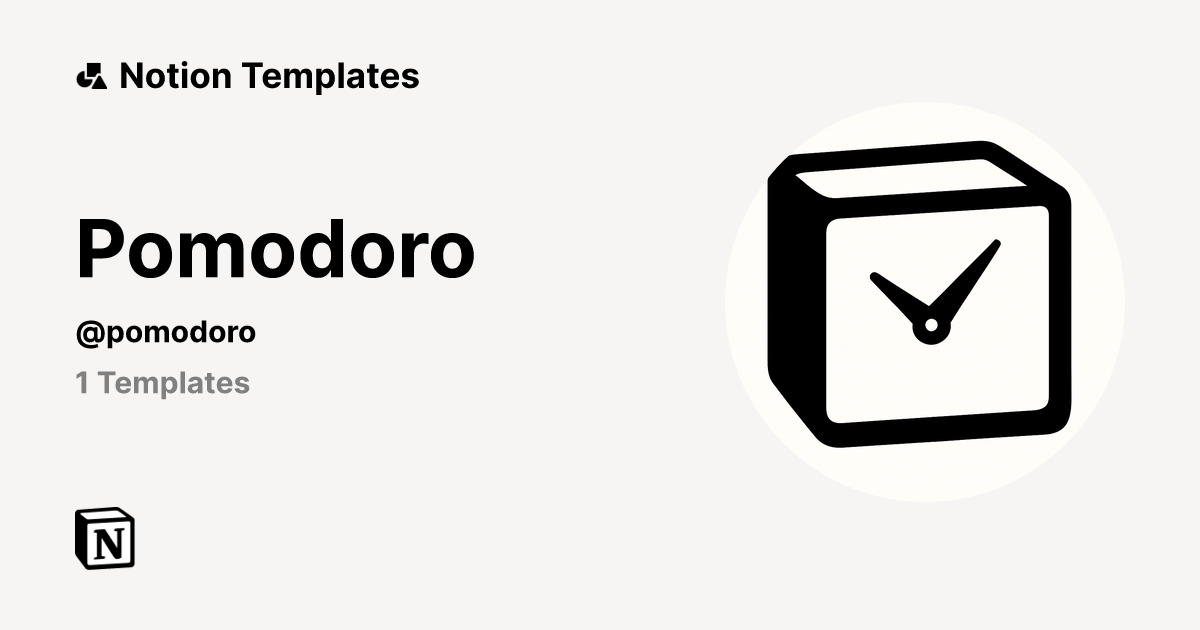 Pomodoro | Template Creator | Notion Marketplace