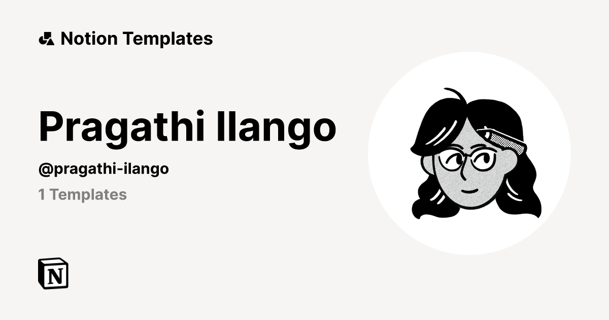 Pragathi Ilango | Template Creator | Notion Marketplace