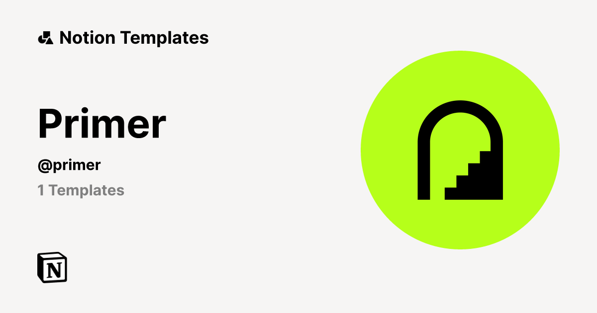 Primer | Template Creator | Notion Marketplace