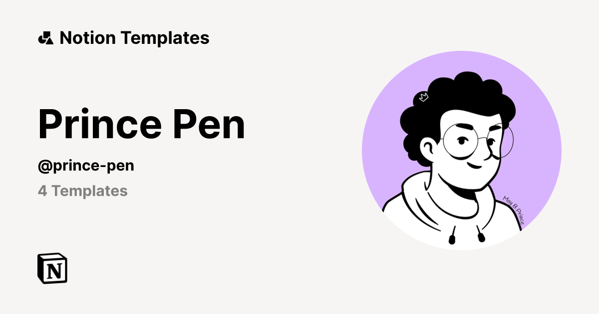 Prince Pen | Template Creator | Notion Marketplace